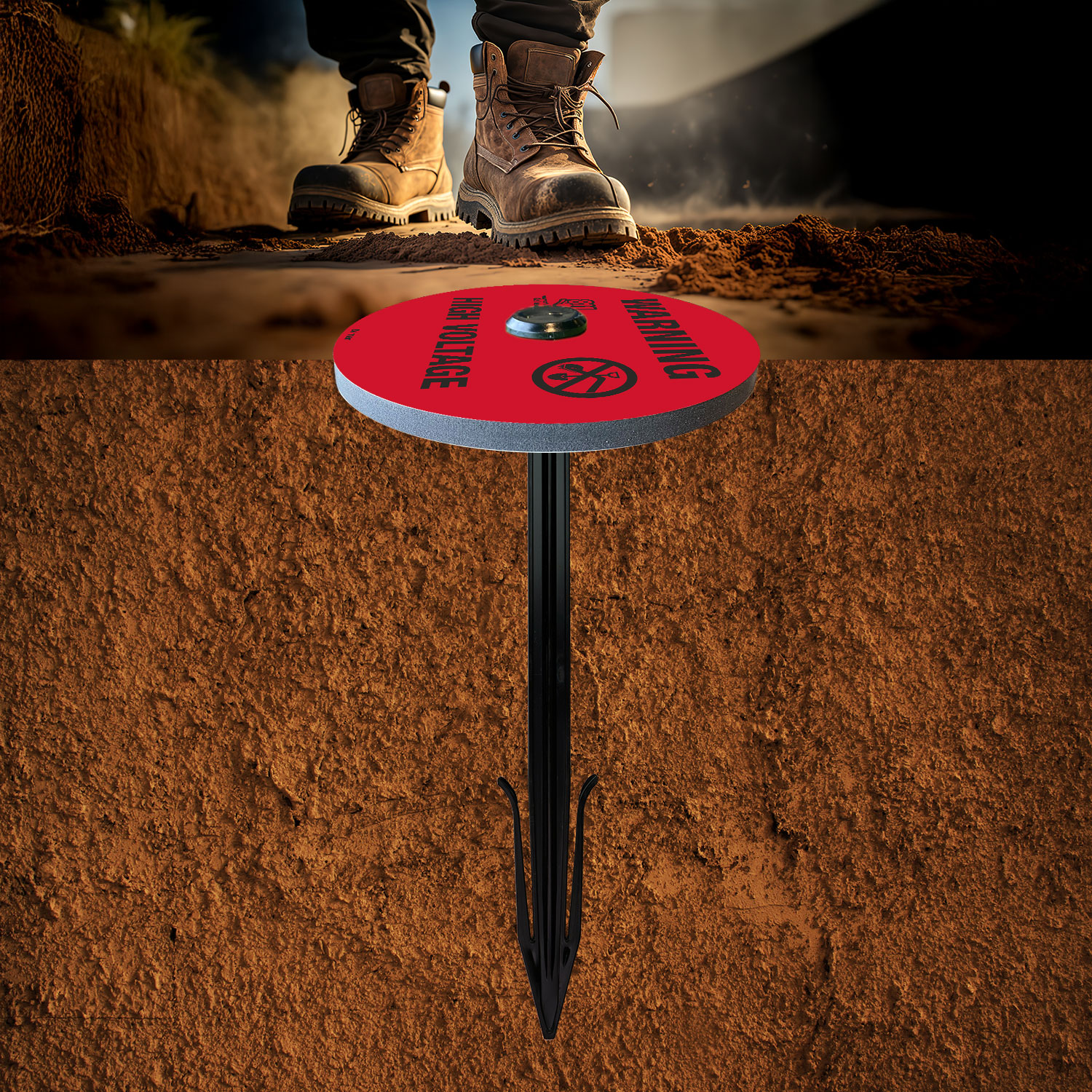 Warning High Voltage Soil Marker - Save 10% Online