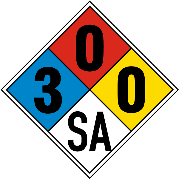 Nfpa Diamond Warning Placard NFPA Warning Argon 100SA Sign On White