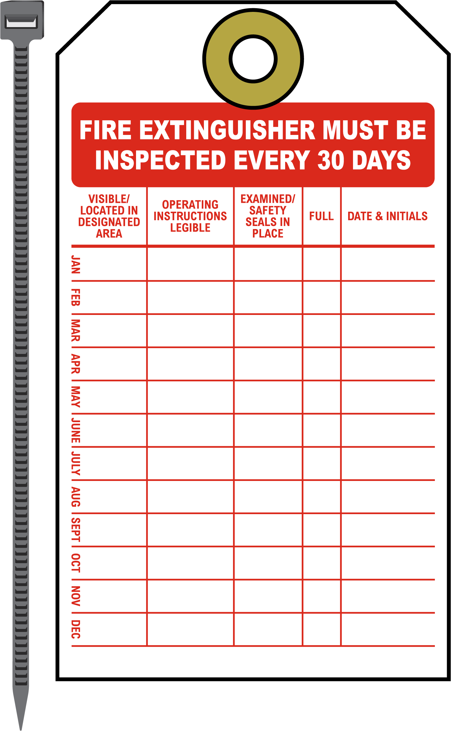 Fire Extinguisher Must Be Inspected Every 30 Days Tag - Claim Your 10% ...