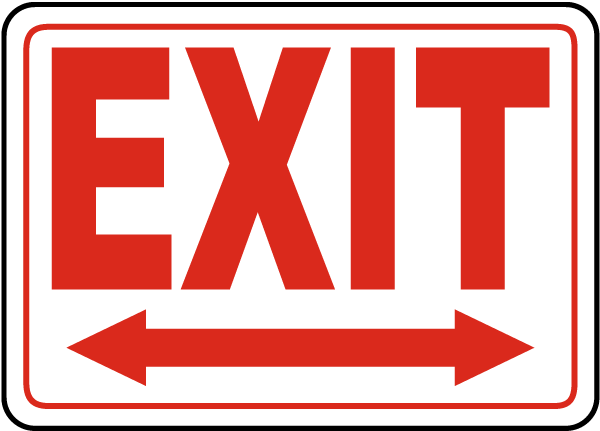 Exit Double Arrow Sign A5114 Exit Double Arrow Sign A5114