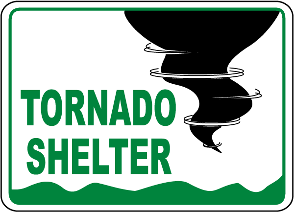 Tornado Shelter Sign A5195 - by SafetySign.com