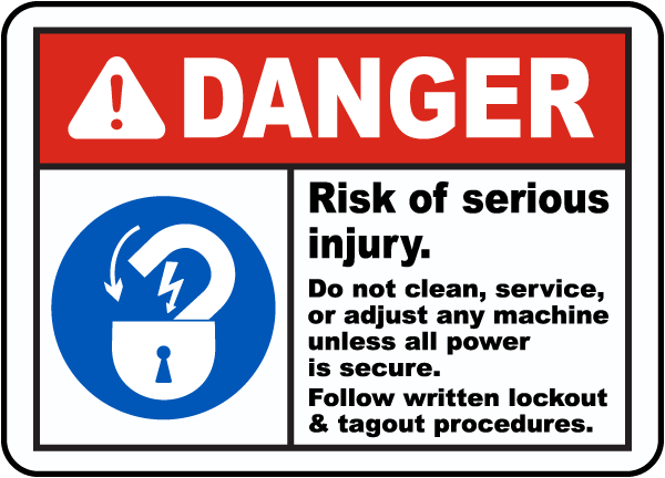 Danger Risk of Serious Injury Sign C4189 - by SafetySign.com