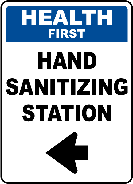 Health First Hand Sanitizing Station Left Arrow Sign D6233, by ...