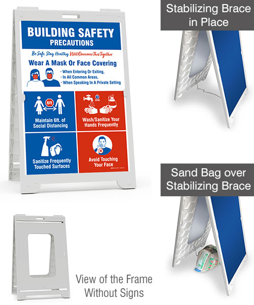 Building Safety Precautions Portable Sandwich Board Sign D6327, by ...