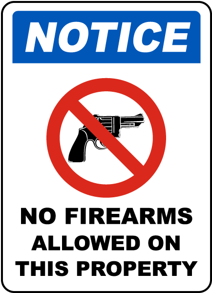 No Firearms Allowed on Property Sign F7441 - by SafetySign.com