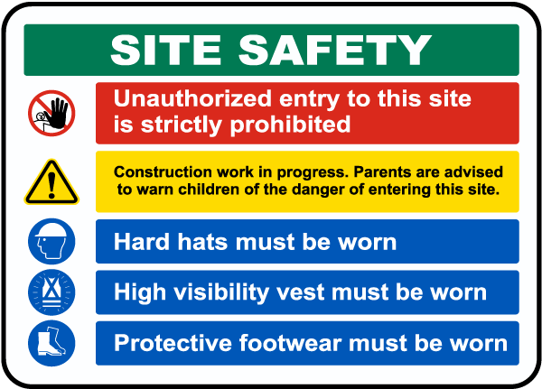 Site Safety Rules & PPE Required Sign G2629 - by SafetySign.com