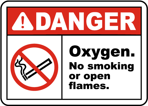 Oxygen No Smoking No Open Flame Sign J2581 Oxygen No Smoking No Open Flame Sign J2581