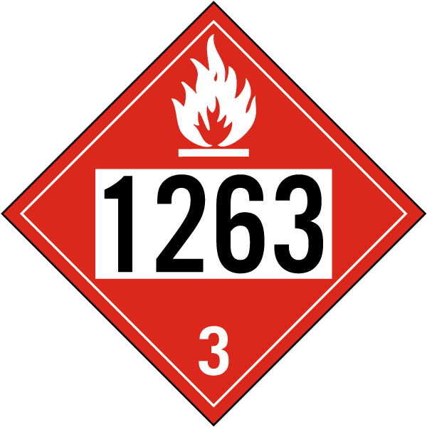 UN 1263 Flammable Liquid Class 3 Placard K5705 By SafetySign UN 1263 Flammable Liquid Class 3 Placard K5705 By SafetySign