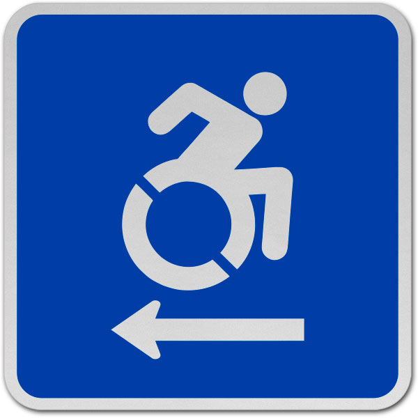 Accessible (Left Arrow) Sign T4613 - by SafetySign.com