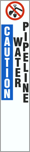 Custom Caution Water Pipeline Flat Marker - Claim Your 10% Discount