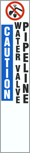 Custom Caution Water Valve Pipeline Flat Marker - Claim Your 10% Discount