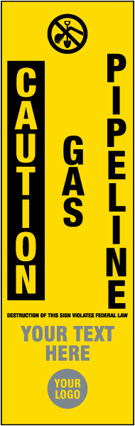 Custom Caution Gas Pipeline Locator Bullet Marker With Top Hat - Save ...