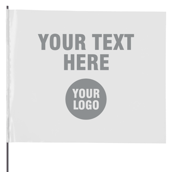 Custom White Utility Marking Flag - Save 10% Online