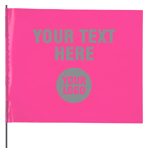 Custom Glow Pink Utility Marking Flag - Save 10% Online