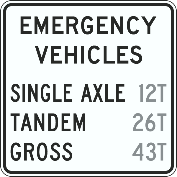 Custom Weight Limit Emergency Vehicles Sign - Claim Your 10% Discount