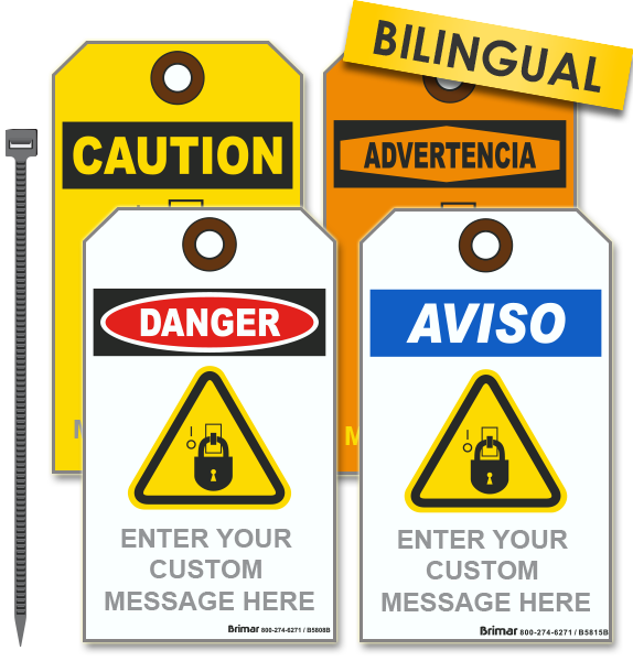Custom OSHA Safety Tag (Package of 25 tags + ties) - Save 10%