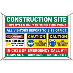 Construction Site Safety Banners - 10% Discount, Large Selection