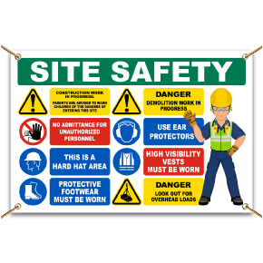 Construction Site Safety Banners - 10% Discount, Large Selection