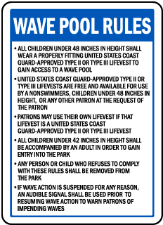 Long Lasting California Pool Signs
