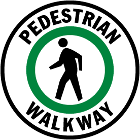 Pedestrian This Way Sign Pedestrian Walkway Floor Sign