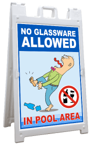 No Glass Allowed Pool Area Sign No Glass Allowed In Pool Area Sign ...