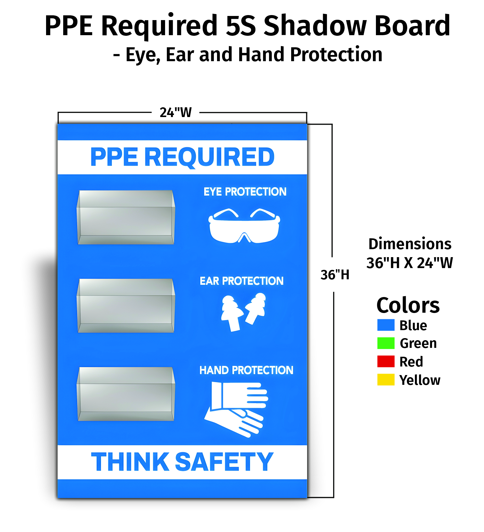 PPE Required 5S Shadow Board - Eye, Ear and Hand Protection - Save 10% ...